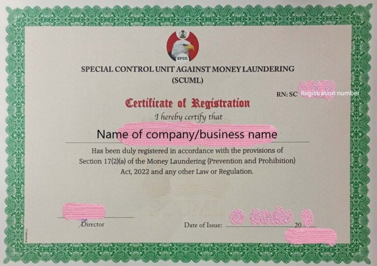 Cost of SCUML Registration in Nigeria And The Required Documents